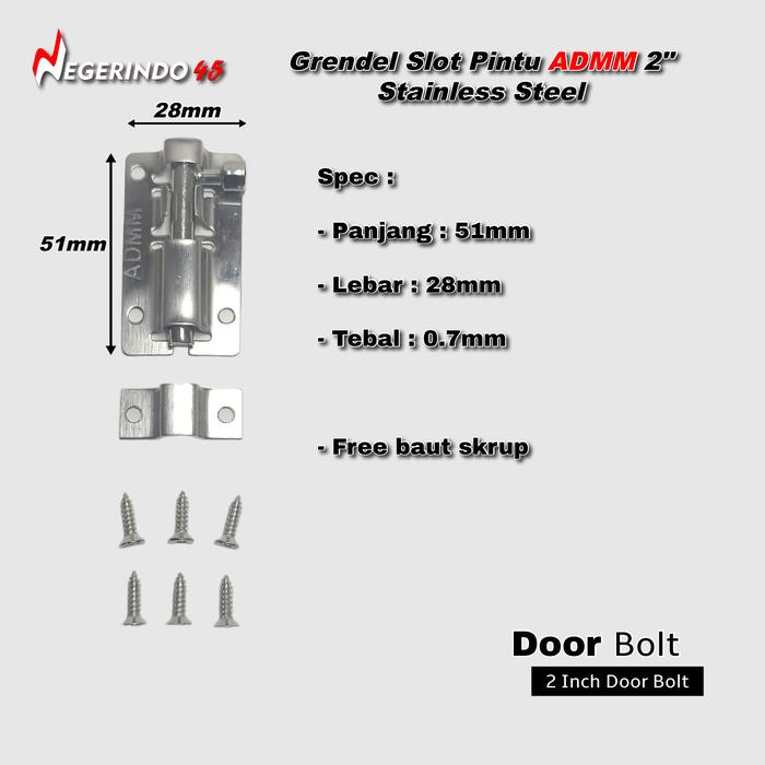 Jual Admm grendel slot pintu jendela 2" 3" 4" stainless steel door bolt ...