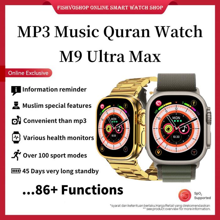 Jual Baru World first Muslim MP3 Music Watch Quran watch M9 Ultra Max ...