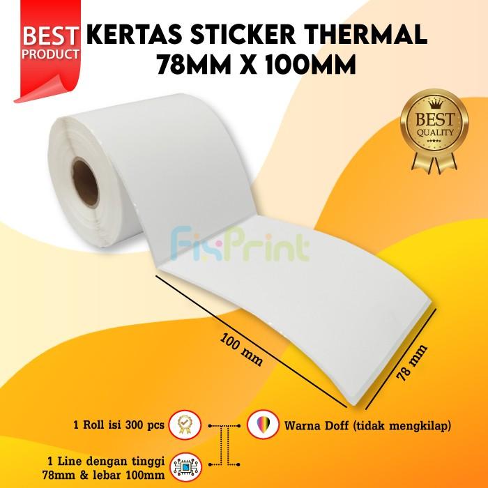 Jual Kertas Stiker Thermal Kertas Resi Kertas Label 78mm x 100mm isi ...