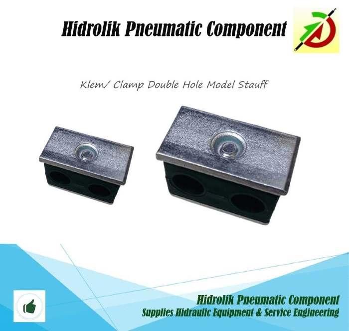 Jual clamp pipa double hole 22 mm model stauff / oem / clamp pipa doble ...