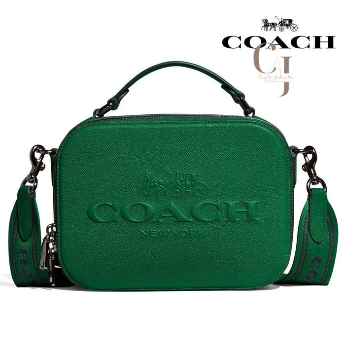 Jual Tas Top Handle Coách Crossbody Bag Signature Canvas Interior Green ...