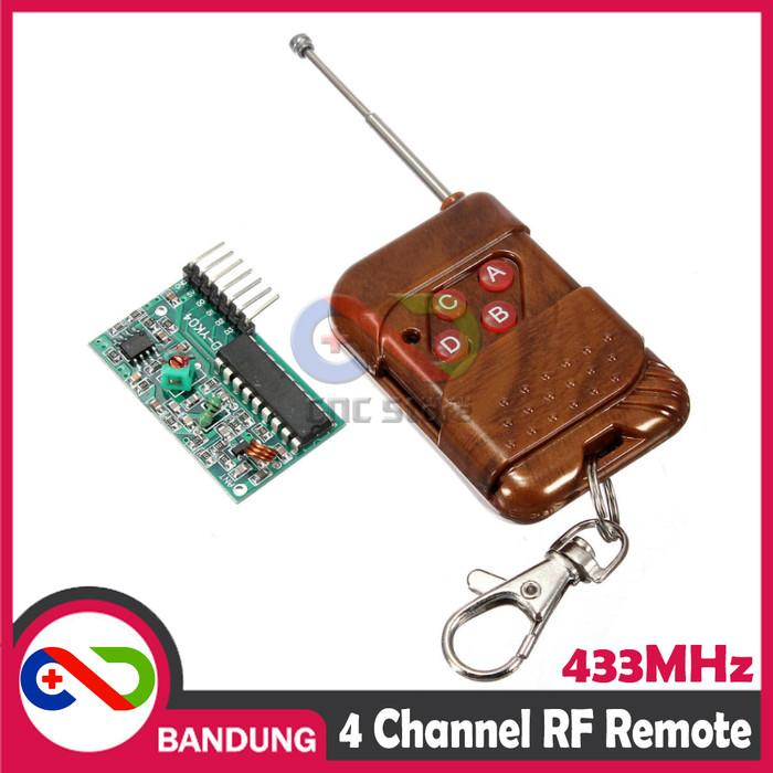 Jual REMOTE 4 CHANNEL RF TRANSMITTER AND RECEIVER 433MHz 5V CONTROL ...