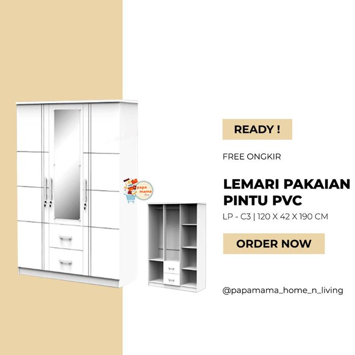 Jual Lemari Pakaian 2pintu Putih Pintu PVC - Lemari Pakaian Minimalis ...