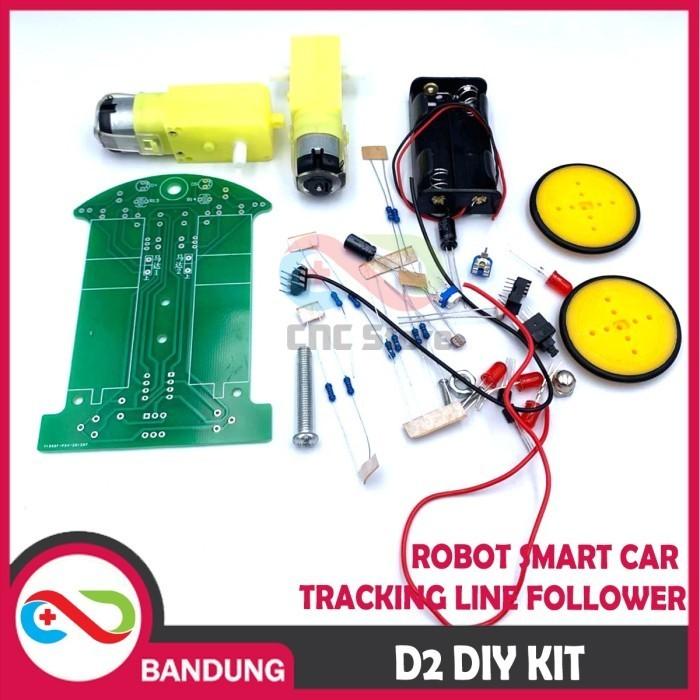 Promo D2-1 DIY KIT SMART CAR TRACKING LINE FOLLOWER LM393 DUAL MOTOR ...