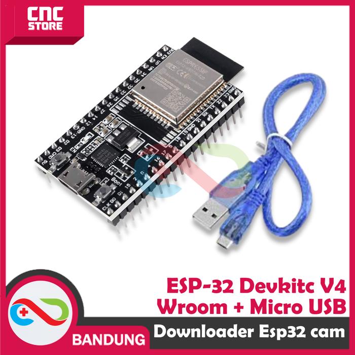 Jual ESP32 ESP-32 DEVKITC V4 WROOM-32D WIFI BLUETOOTH PLUS KABEL MICRO USB - Kota Bandung - IoT ...