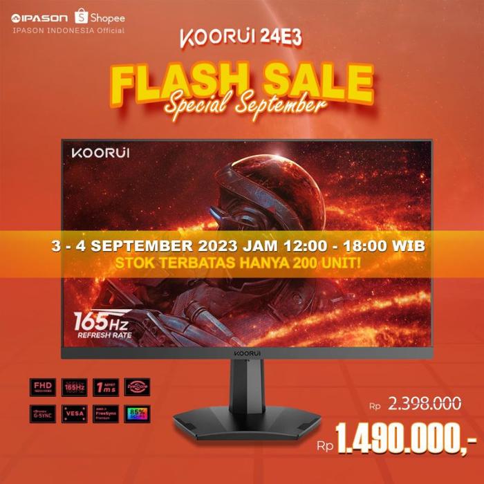 Jual KOORUI 24E3 24 inch FHD GAMING MONITOR 165Hz 1ms GTG IPS PANEL ...