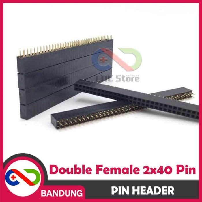 Jual PIN HEADER STRIP FEMALE DOUBLE ROW 2X40 2.54MM BLACK HITAM - Kota ...
