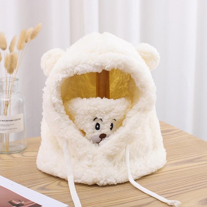 Jual Hat / Scraf / Topi / Mask / Masker Topi Teddy Bear Beruang 2 in 1 ...