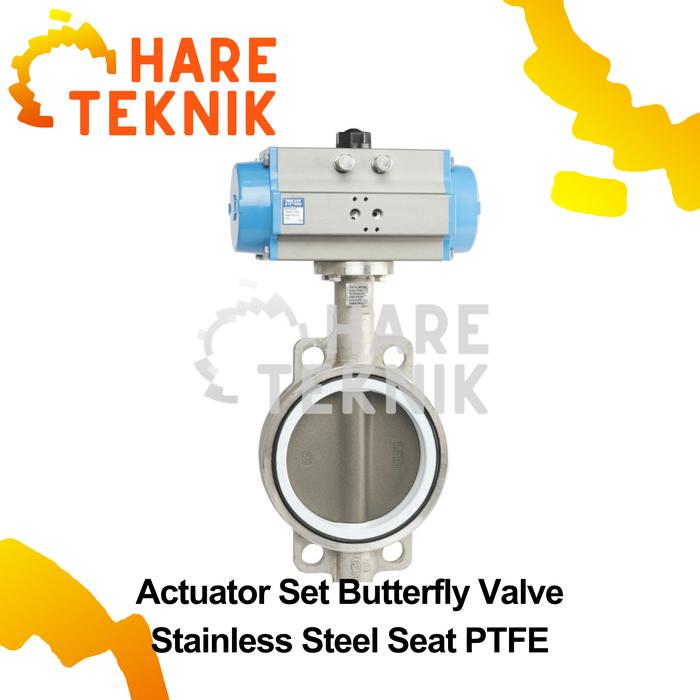 Jual Butterfly Valve SS 304 Seat PTFE Actuator Set Single Acting 6 Inch - + LS dan Namur ...