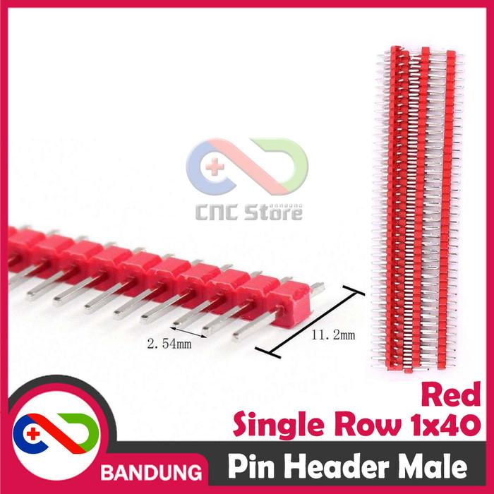 Jual [CNC] PIN HEADER MALE STRIP SINGLE ROW 1X40 2.54MM RED MERAH ...