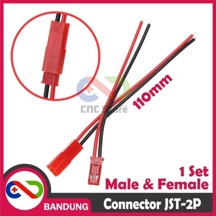 Jual JST-2P JST CONNECTOR 2 PIN MALE FEMALE PAIR 10CM CABLE LIPO BATTERY - Kota Bandung - MyCNC ...