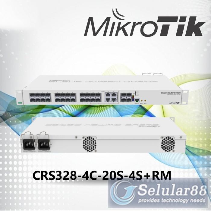 Promo Mikrotik CRS328-4C-20S-4S+RM Cloud Router Switch Hub SFP 10G Dual ...