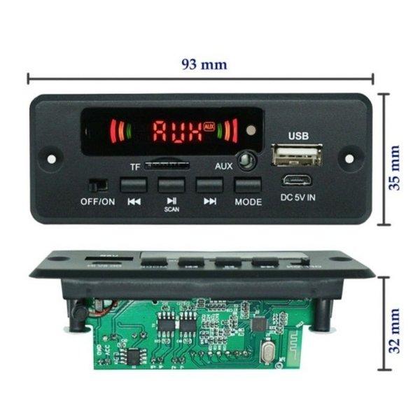 Jual Amplifier 2x3W 5-12V Bluetooth MP3 Decoder Board FM TF SD Card AUX ...