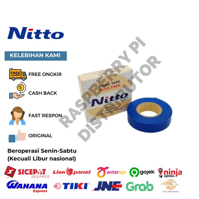 Jual NITTO BLUE ELECTRICAL TAPE-ISOLASI KABEL LISTRIK BIRU 2107 TV ...