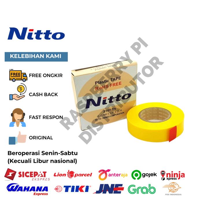 Jual NITTO YELLOW ELECTRICAL TAPE-ISOLASI KABEL LISTRIK KUNING 2107 TV ...