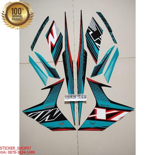 Jual (ORI) striping stiker MX king 2022 2023 hitam biru tosca original ...