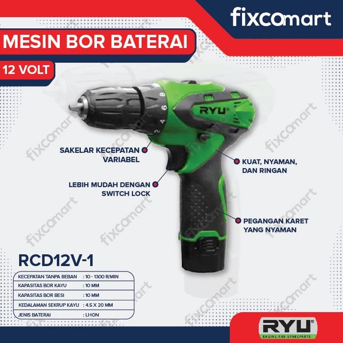 Jual Ryu Cordless Drill / Mesin Bor Baterai Rcd 12V-1 12 Volt - Jakarta ...