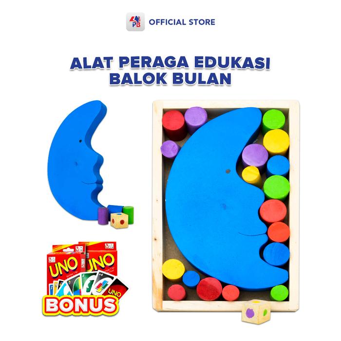 Jual Mainan Edukasi Balok Kayu Balok Bulan / Puzzle Untuk Anak - BONUS ...