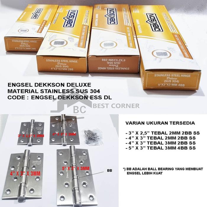 Jual ENGSEL DEKKSON / HINGES DELUXE 5 INCH x 3 INCH Tebal 3mm / HINGES ...