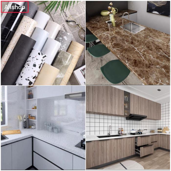 Jual (Lntp) Wallpaper Dapur Marmer Glossy Anti Noda Tebal Pelapis ...