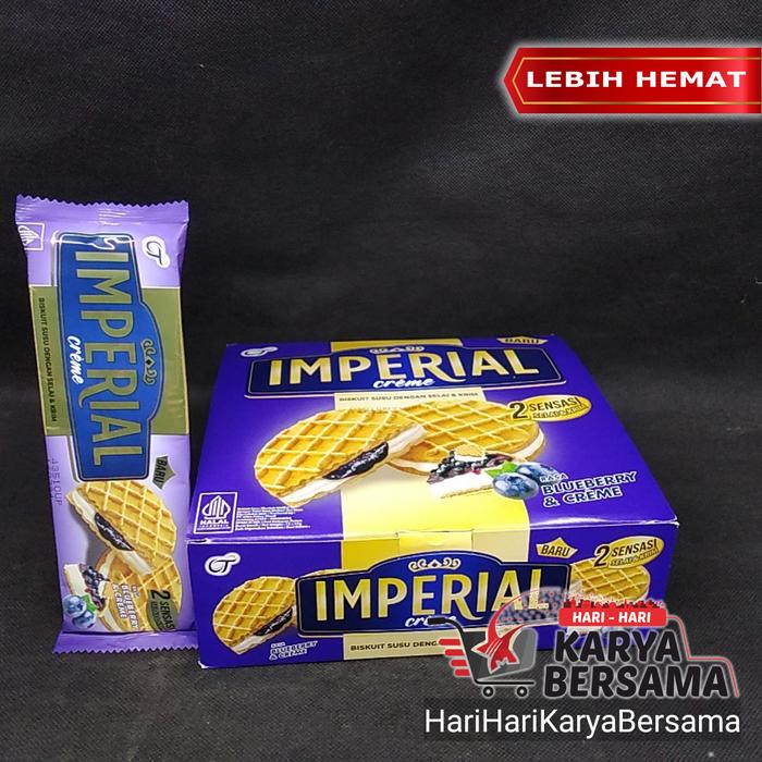 Jual IMPERIAL CREME BISKUIT WAFFLE RASA BLUEBERRY & CREME BOX 12'S X ...