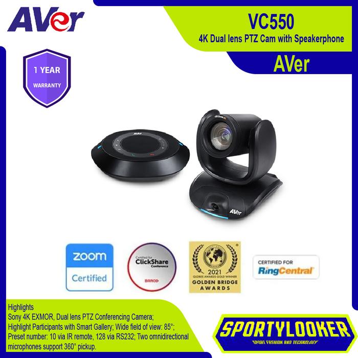 Jual AVer VC550 4K Dual Lens PTZ Conferencing Camera + Speakerphone - Kota Depok - SportyLooker ...
