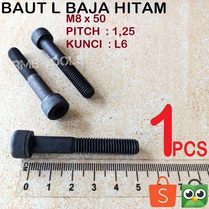 Jual Baut L Baja M8x50 Hitam Kunci L6 Grade 12.9 Socket Cap Screw - Kota Tangerang Selatan ...