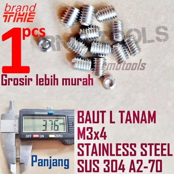 Jual Baut L M3x4 Tanam L-Set Stainless Steel Grade A2-70 Kunci L1.5 M3 - Kota Tangerang Selatan ...