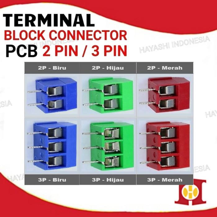 Jual Terminal Blok Block 2 3 Pin Skrup Screw PCB Pitch 5mm Kabel ...