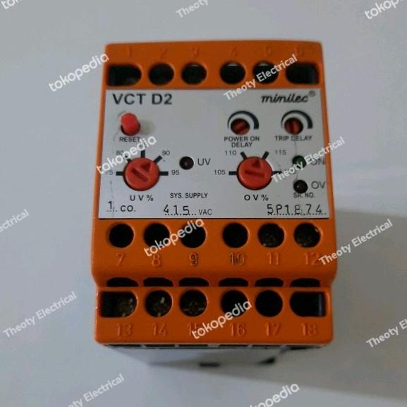 Jual MINILEC VCT D2 Under/Over Voltage Relay 3Phase 3Wires Minilec VCT ...