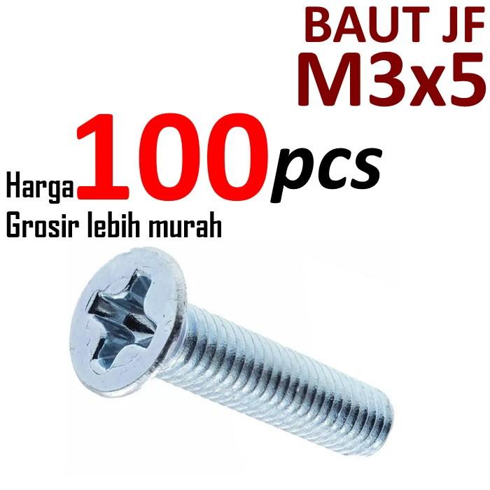 Jual M3x5 BAUT JF FLAT HEAD VERSENG M3 / BAUT OBENG PLUS Machine Screw M3 - Kota Tangerang ...