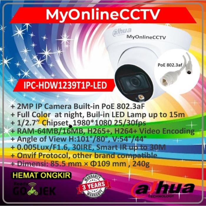 Jual QT DH-IPC-HDW1239T1-LED-S5 Dahua IP Camera CCTV Indoor 2MP Full-Color - Jakarta Timur ...