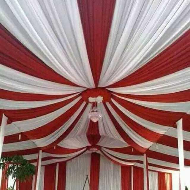Jual plafon tenda ukuran 4 x4m pesta plafon terop layos kain atas tenda ...