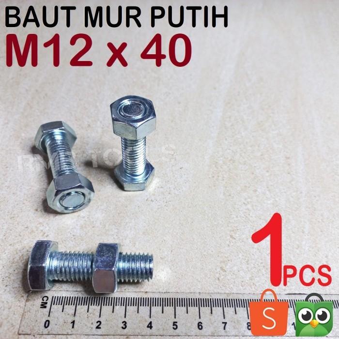 Jual Baut Mur Putih Hex M12x40 4cm Besi Galvanis BMP Hexagon Kunci 19 M12 - Kota Tangerang ...