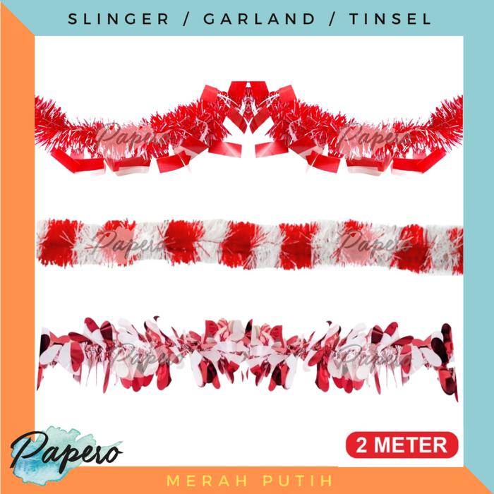 Jual Slinger Rumbai Merah Putih Hiasan Dekorasi HUT Kemerdekaan 17 ...