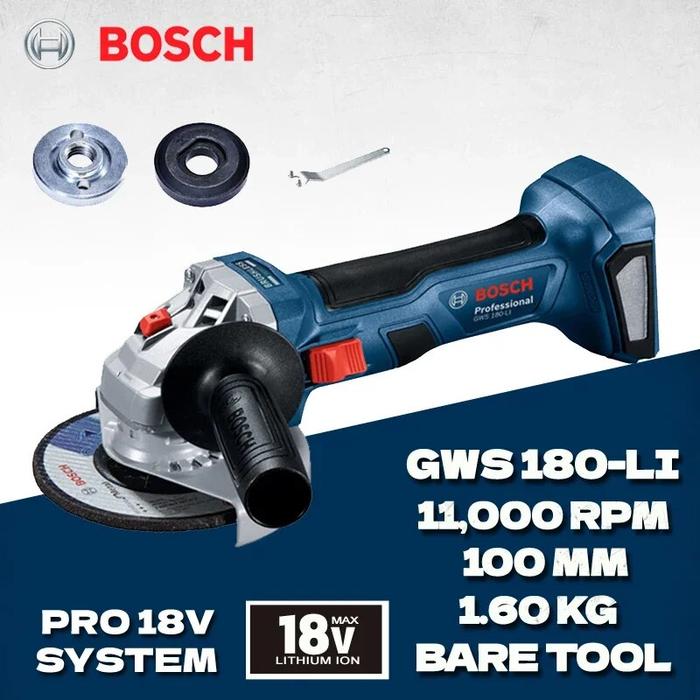 Jual BOSCH Cordless Angle Grinder GWS 180-LI Brushless Motor ...