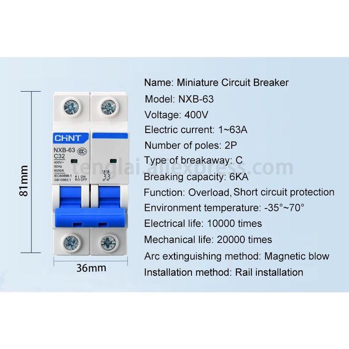 Jual Av! Chint Rcbo Nxble-63 2P 16A/Chint Chnt 2P Miniature Circuit ...
