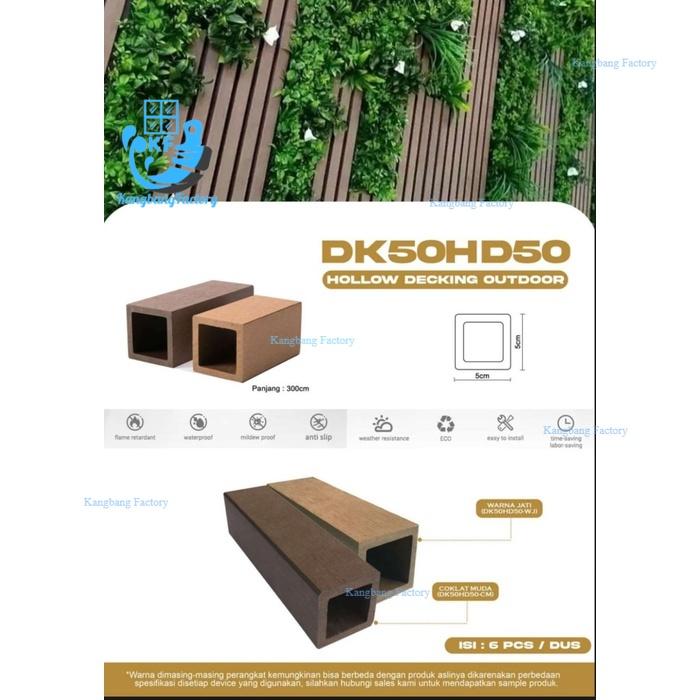 Jual WPC Hollow balok indoor outdoor / fasad per batang 3m x 5cm x 5cm ...