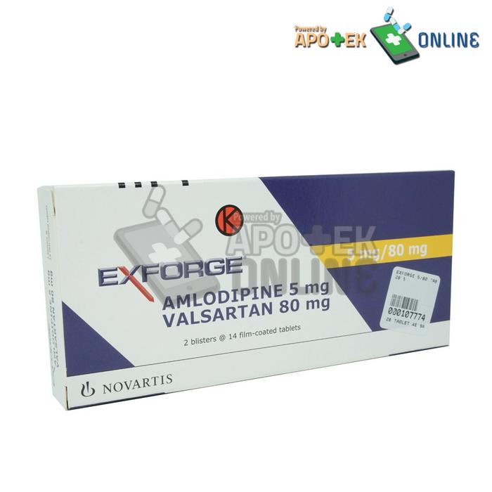 Jual EXFORGE 5/80 MG 1 STRIP 14 TABLET/AMLODIPINE VALSARTAN/DARAH ...
