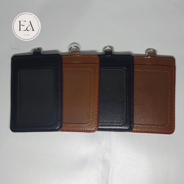 Jual ^ Frame / Casing ID Card / Name Tag holder Kulit Sintetis 2 Sisi ...