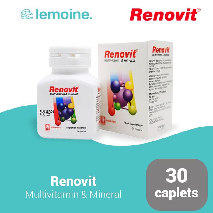 Jual Renovit Multivitamin & Mineral 30 Tablet Kandungan Lengkap untuk ...