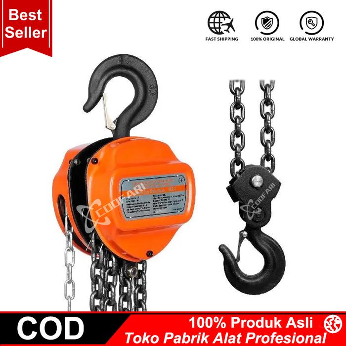 Promo 2 Ton x 6 Meter - Chain Block 2T x 6M / Takel Katrol Kerekan - 1T ...
