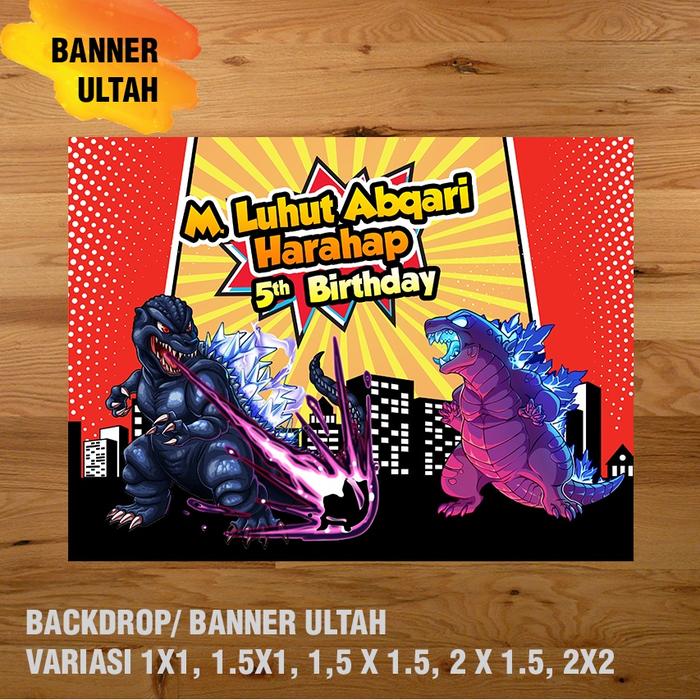 Jual GODZILLA BANNER/ BACKDROP/ SPANDUK ULANG TAHUN UL-TAH - Kota ...