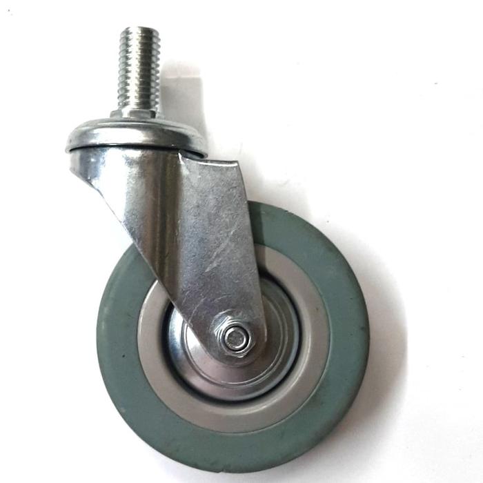 Jual Roda screw abu 4 inch rem polos / roda tusuk karet abu 4 inch rem ...