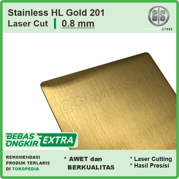 Jual 0.8 mm - Laser Cut SS Gold 201 HL Plat Stainless Steel Hairline ...