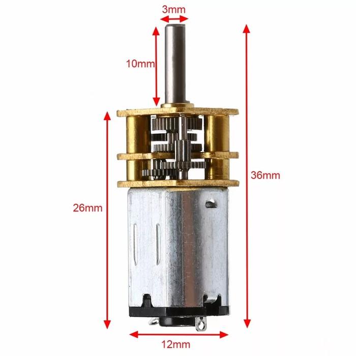 Jual 200Rpm Mini Metal Gear Motor Dc N20 Gearbox 6V 12V Diy Arduino ...