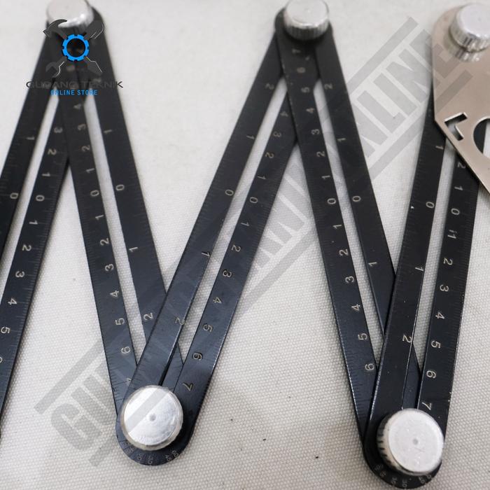 Jual Penggaris Keramik 6 Sudut Lipat Besi BLITZ F29001 / Penggaris Siku ...