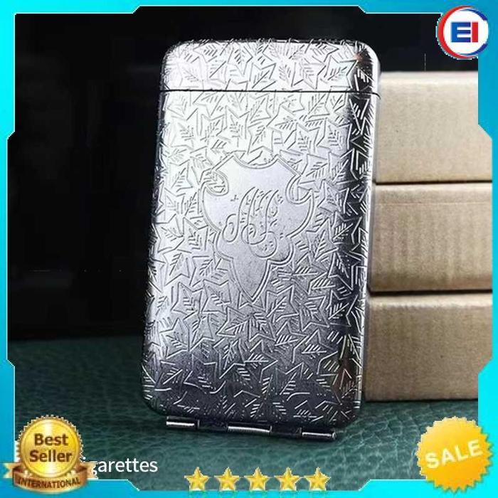 Jual Kotak Rokok Elegan Vintage Cigarette Box Case Slim 20 Slot [Silver ...