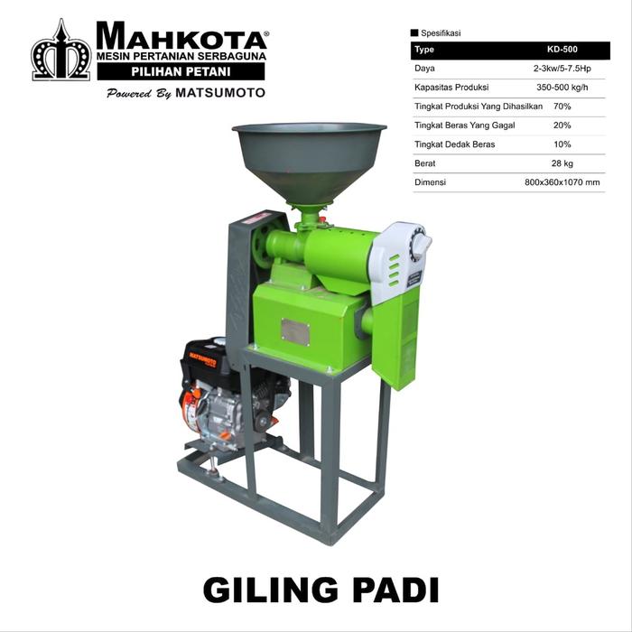Jual Mesin Penggiling Padi Mahkota KD500 / Rice Polisher Beras Kebi ...
