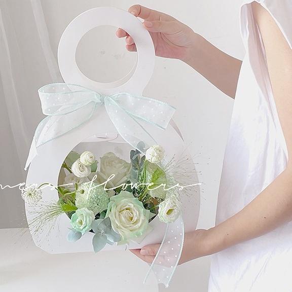 Jual DOUBLE ROUND PAPER BAG Flower Bag Gift Box Tas Bouquet Flower ...